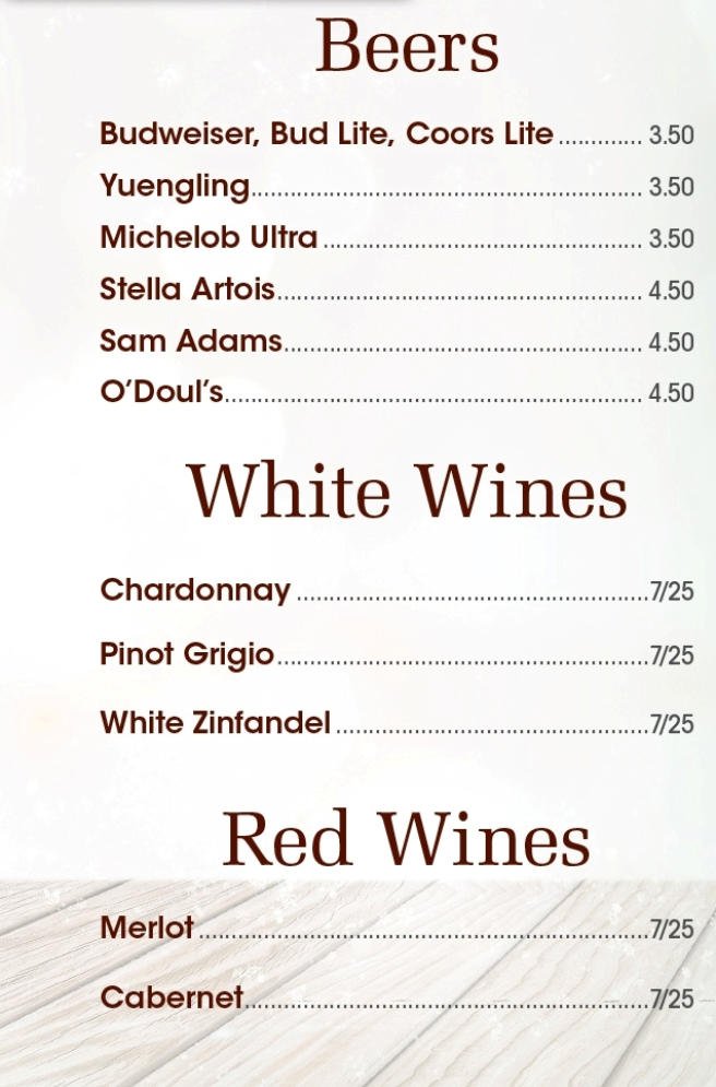 Menu - RJ's New England Seafood